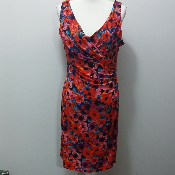 Evan Picone | Dresses | Evan Picone Vibrant Floral Midi Dress | Poshmark